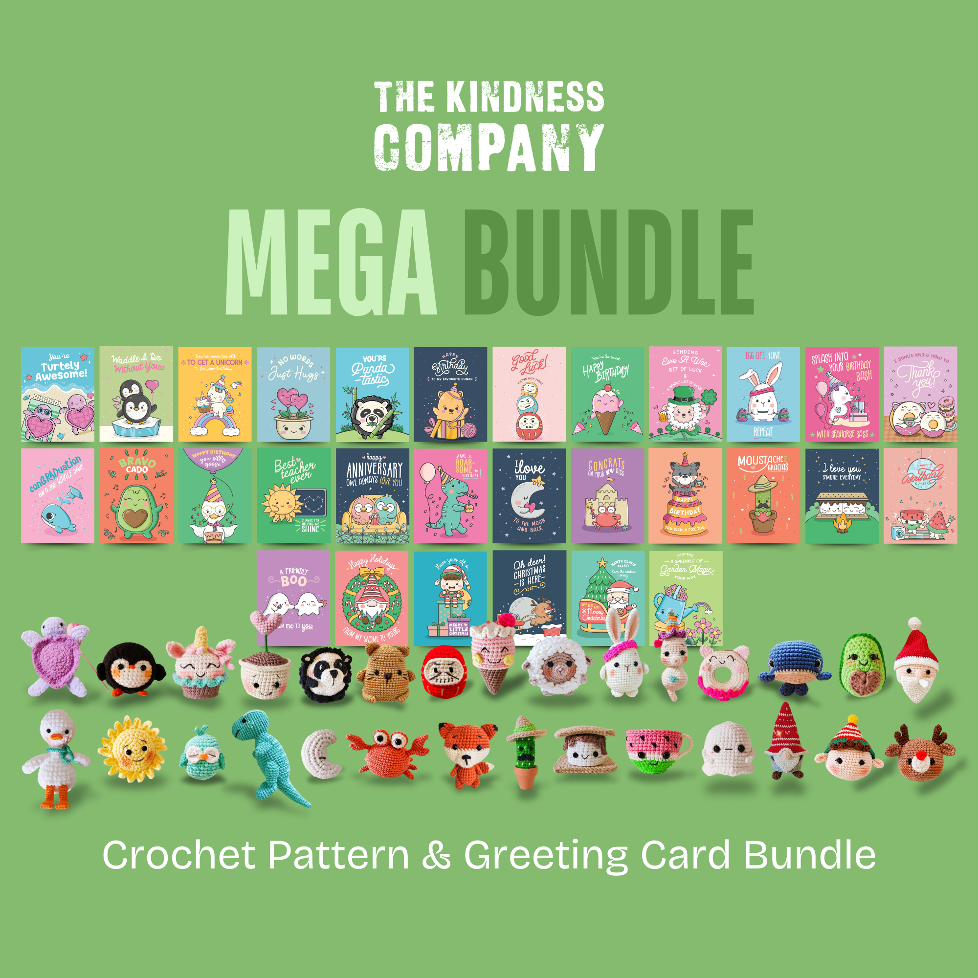Mega Bundle: 32 Crochet Greeting Cards & Matching Patterns Bundle – The ...