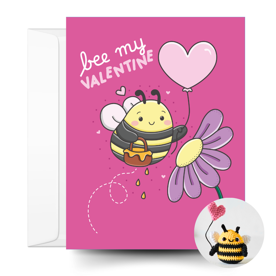Bee Crochet Pattern & Matching Card: "Bee My Valentine" – The Kindness ...