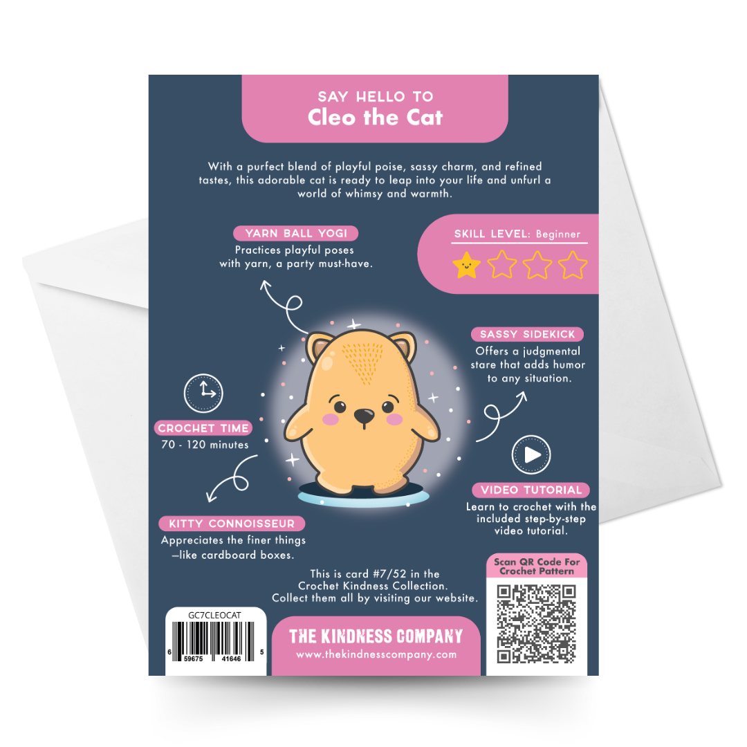 Cleo The Cat Crochet Pattern & Matching Birthday Greeting Card ...