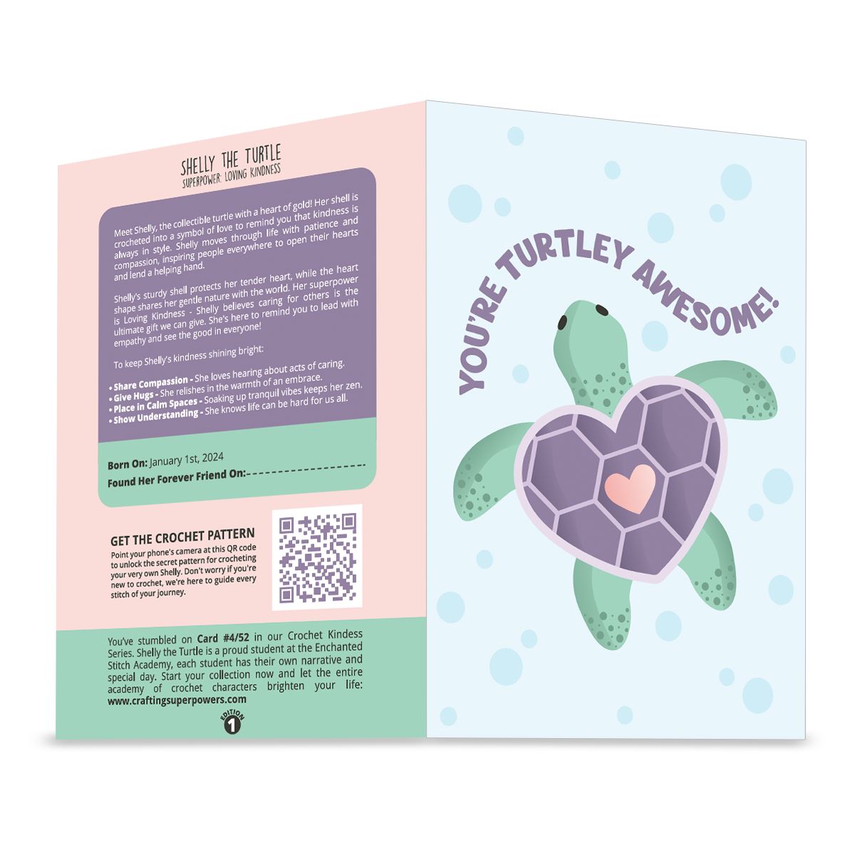 Shelly The Heart Turtle Crochet Pattern & Greeting Card – Crafting ...